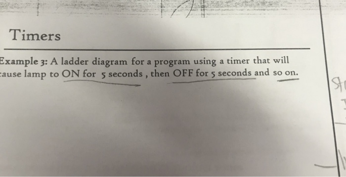 Solved Timers Example 3: A ladder diagram for a program | Chegg.com