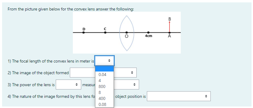 Solved From the picture given below for the convex lens | Chegg.com