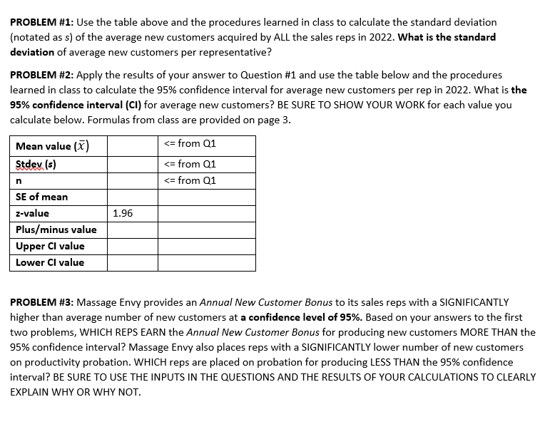 Solved Instructions: Use the formulas and procedures | Chegg.com