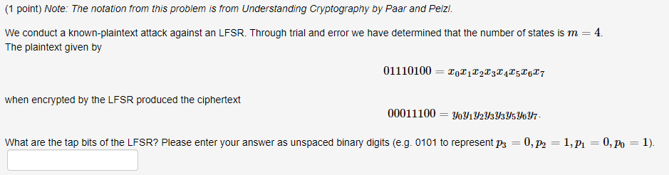 Solved (1 point) Note: The notation from this problem is | Chegg.com