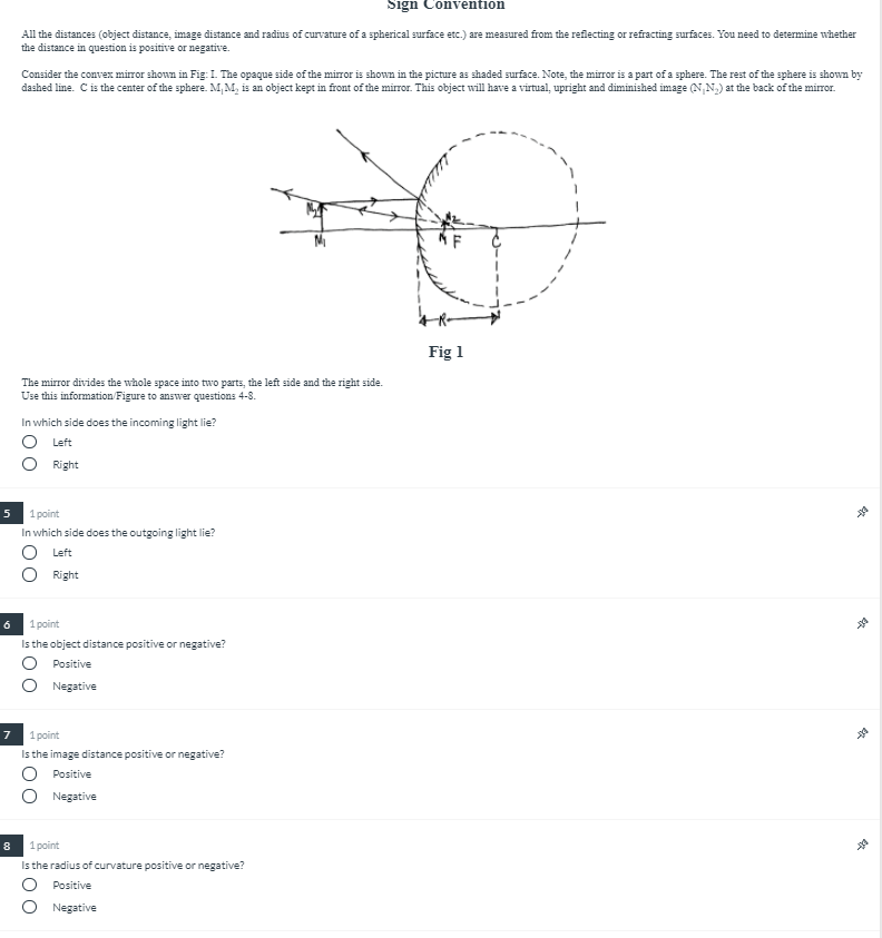 Solved Sign Convention All the distances (object distance, | Chegg.com