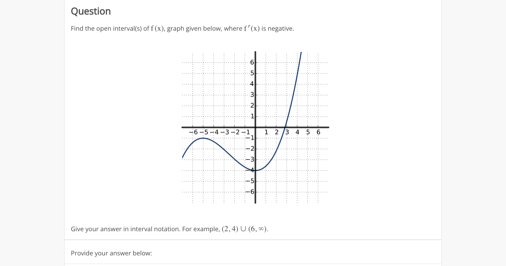 Solved Find the open interval(s) of f(x), graph given below, | Chegg.com
