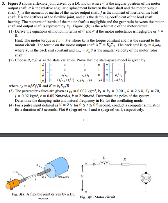 3. Figure 3 shows a flexible joint driven by a DC | Chegg.com