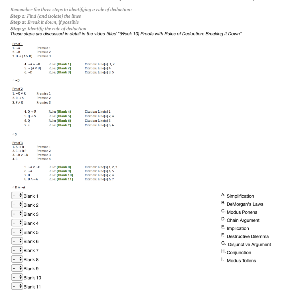 Solved Remember the three steps to identifying a rule of | Chegg.com