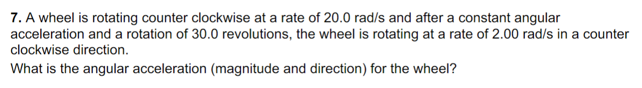 A wheel is rotating counter clockwise at a rate of | Chegg.com