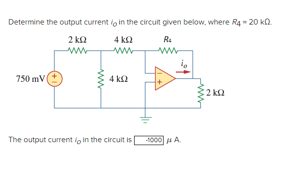 Solved Determine the output current iO in the circuit given | Chegg.com