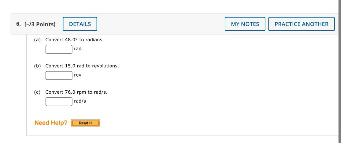 Solved 6. [-13 Points] DETAILS MY NOTES PRACTICE ANOTHER (a) | Chegg.com