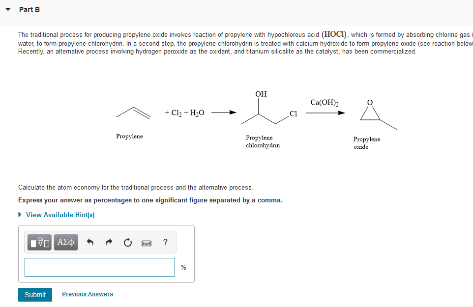 Solved Part B The traditional process for producing | Chegg.com
