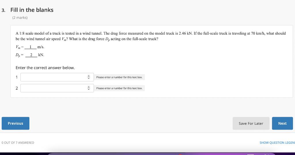 Solved 3. Fill in the blanks ( 2 marks) A 1:8 scale model of | Chegg.com