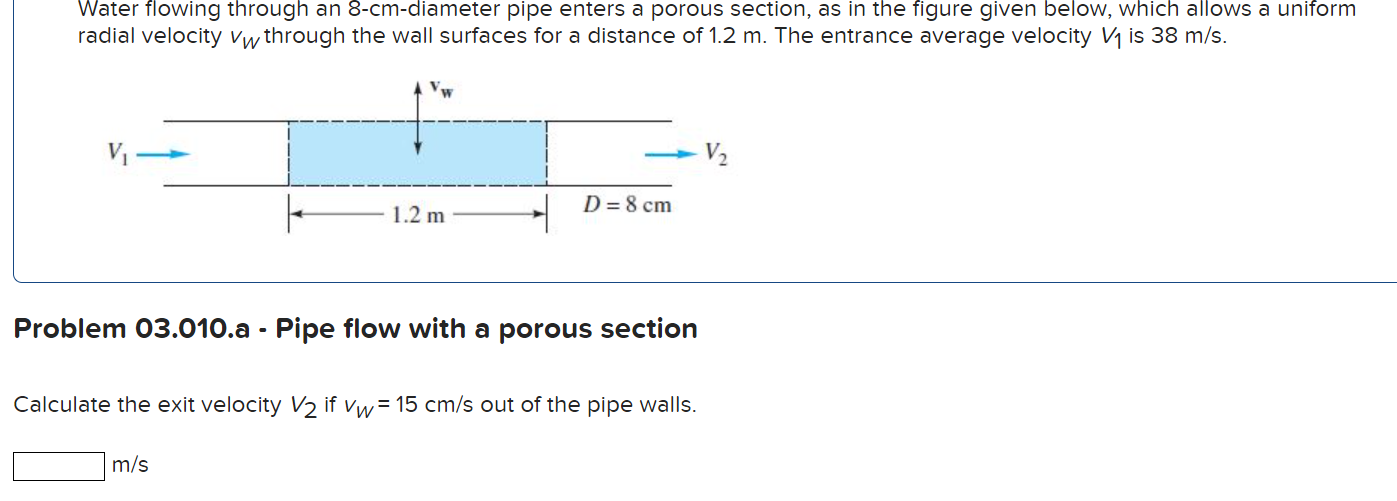 Solved Water flowing through an 8-cm-diameter pipe enters a | Chegg.com