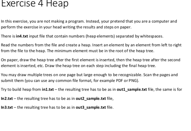 Solved Exercise 4 Heap In this exercise, you are not making | Chegg.com