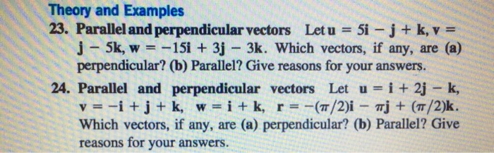 Solved Parallel and perpendicular vectors Let u = 5i - j + | Chegg.com