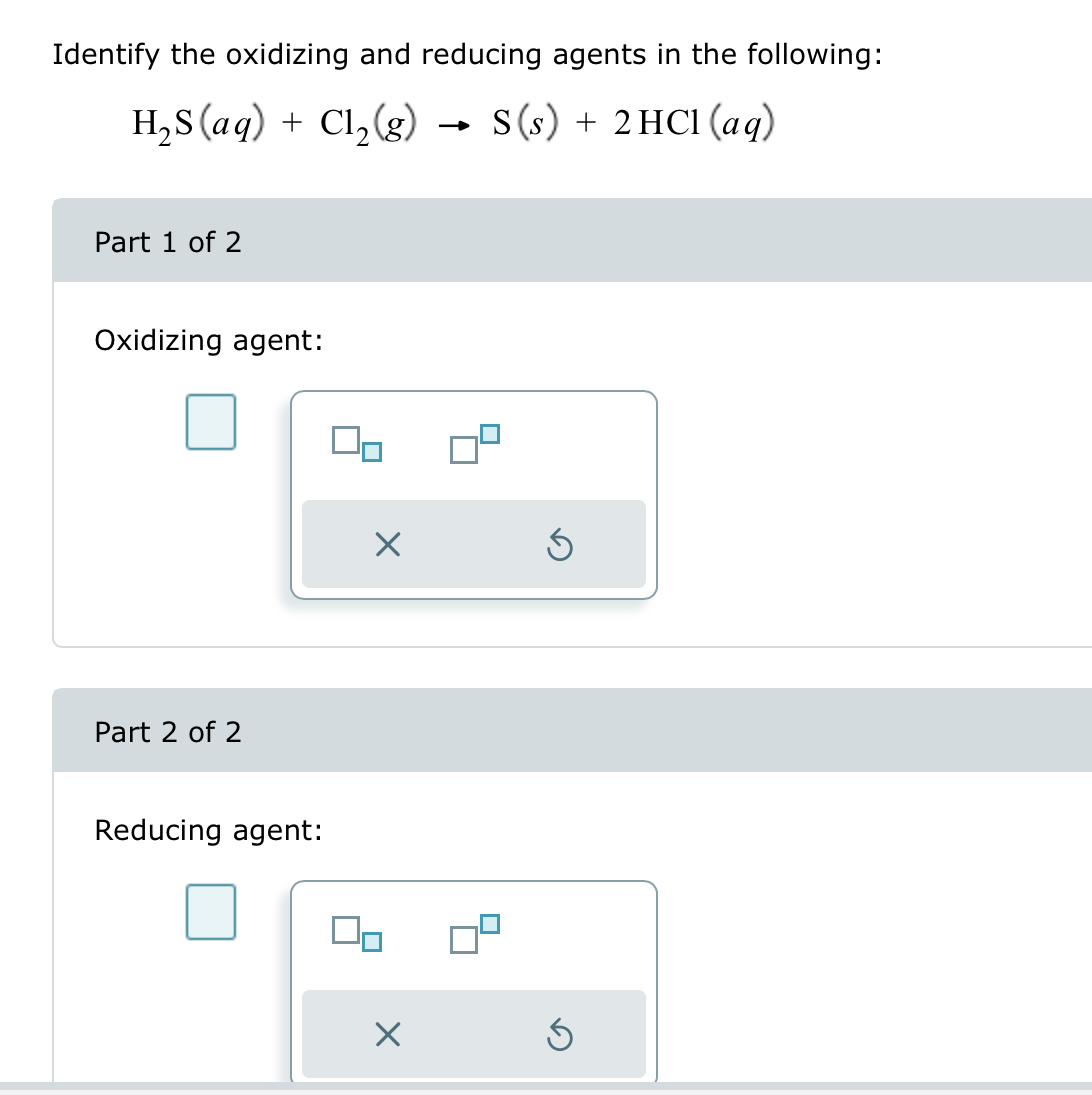 Solved Identify the oxidizing and reducing agents in the | Chegg.com