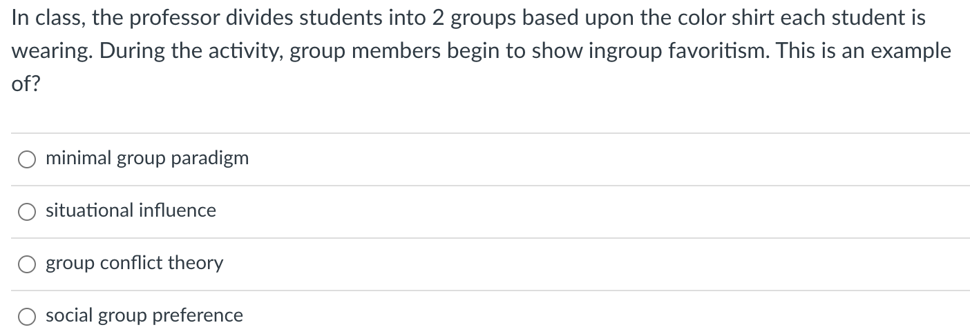 Solved In class, the professor divides students into 2 | Chegg.com