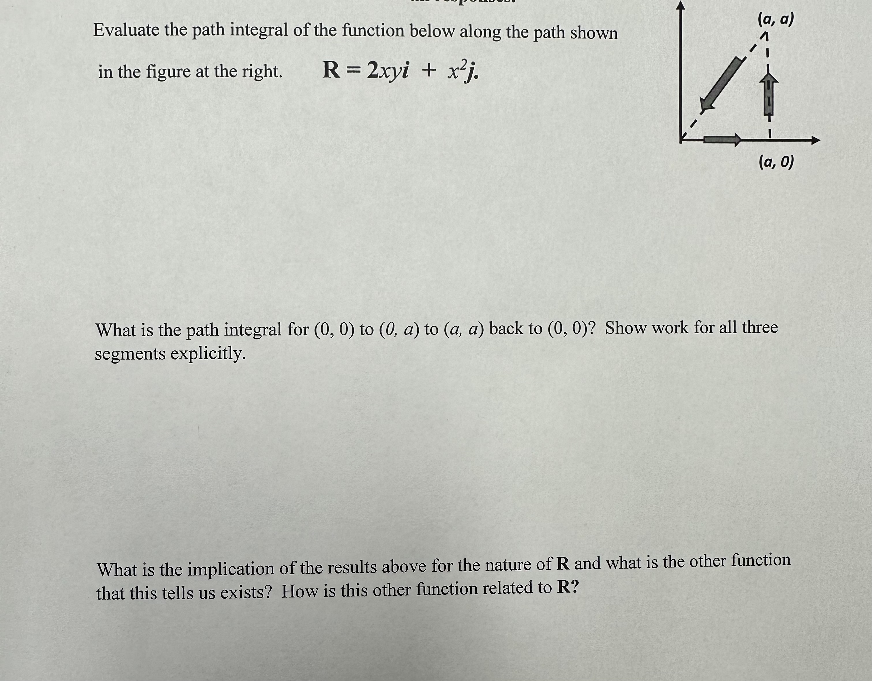 Solved Evaluate the path integral of the function below | Chegg.com
