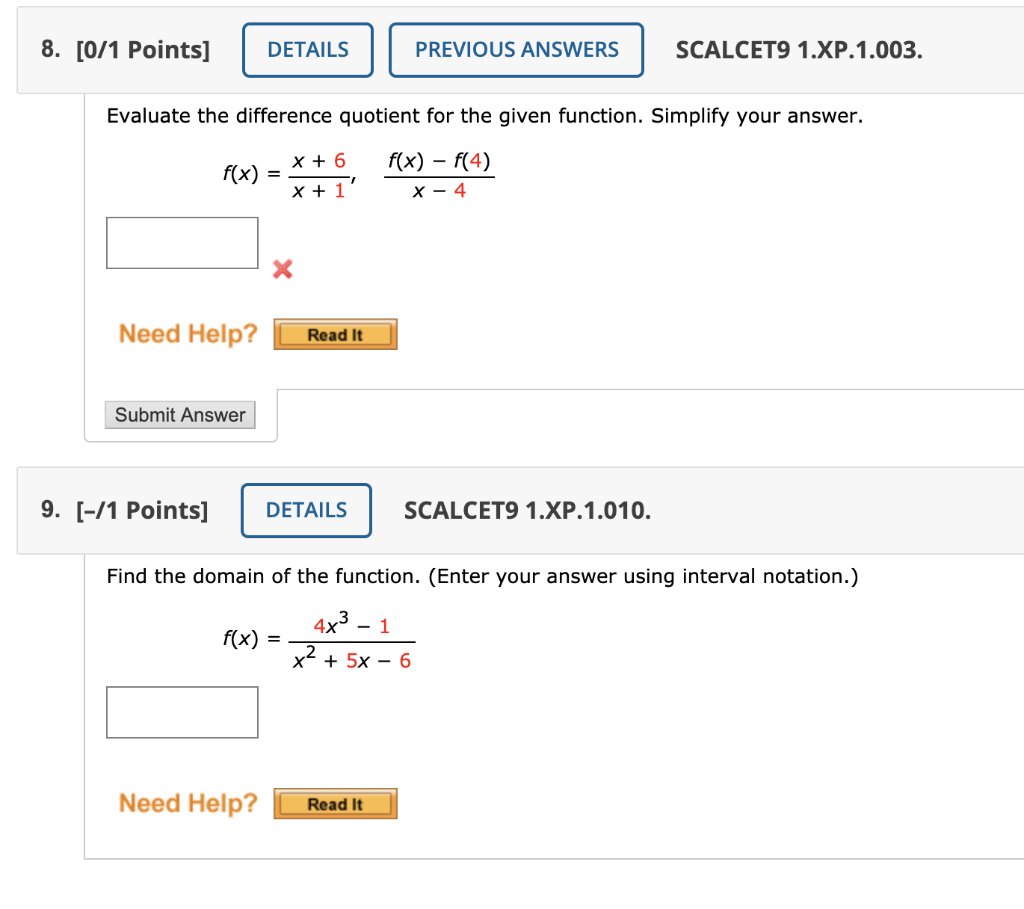 Solved 8. [0/1 Points] DETAILS PREVIOUS ANSWERS SCALCET9 | Chegg.com
