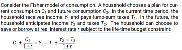 (a) Illustrate the life-time budget constraint in a | Chegg.com