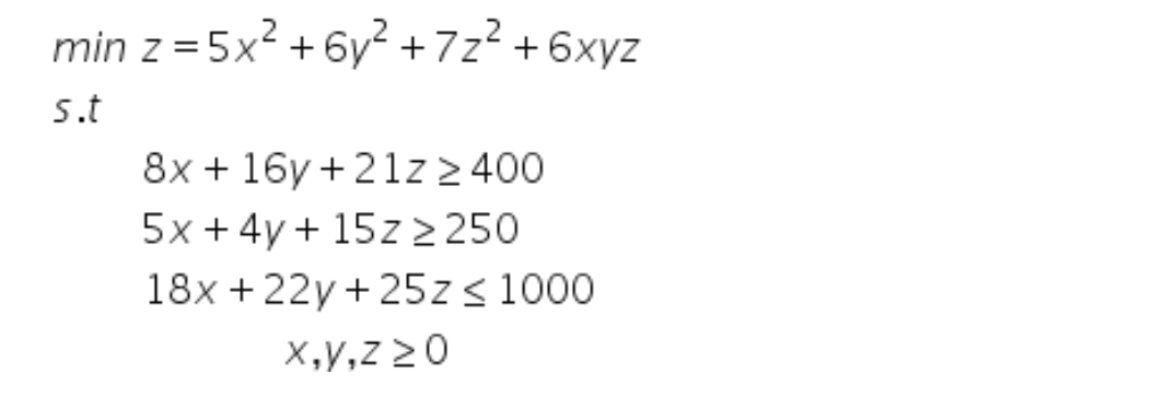Solve the following optimization model using | Chegg.com