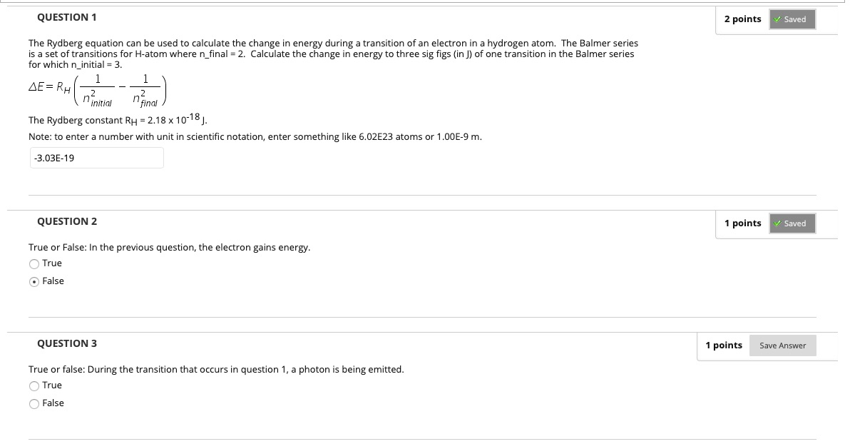 Solved QUESTION 1 2 points Saved The Rydberg equation can be | Chegg.com