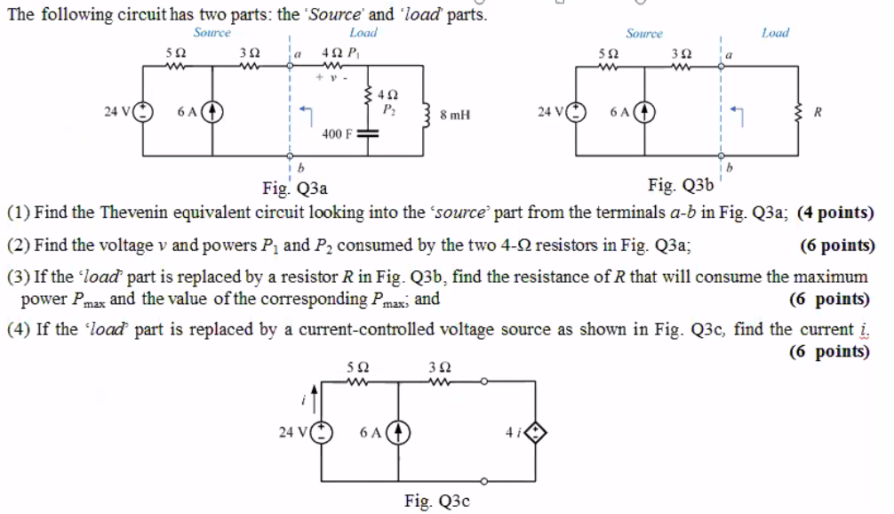 Solved The following circuit has two parts: the Source' and | Chegg.com
