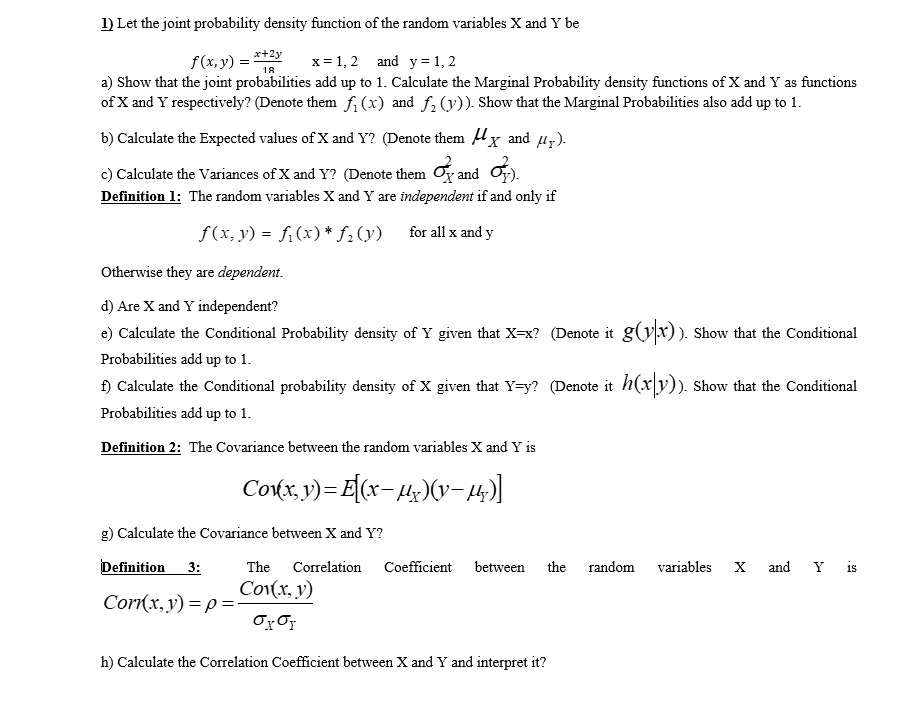 [Solved]: Let the joint probability density function of the