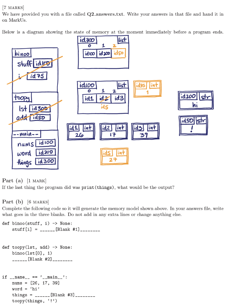 Solved [7 MARKS] We have provided you with a file called Q2 | Chegg.com