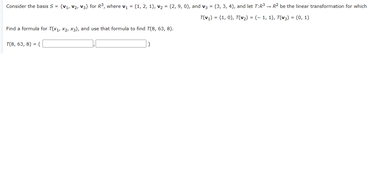 Solved Consider the basis S = {V1, V2, V3} for R3, where v1 | Chegg.com