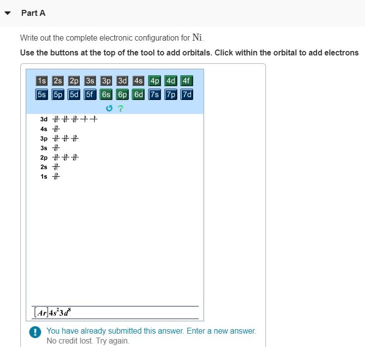 Solved The configuration of the outer electrons in Ni is | Chegg.com
