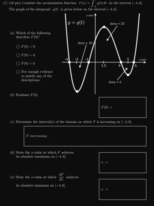 Solved 1 10 Pts Consider The Accumulation Function 