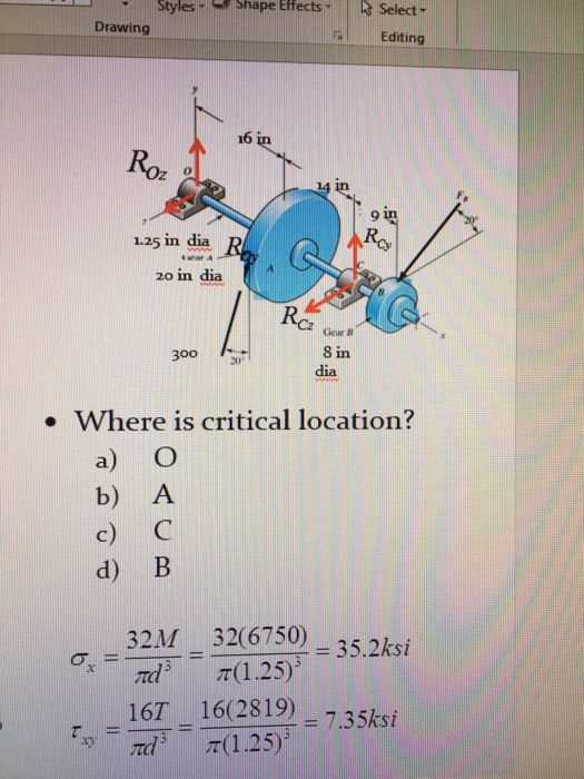 Solved Where is critical location? a) O b) A c) C d) B | Chegg.com