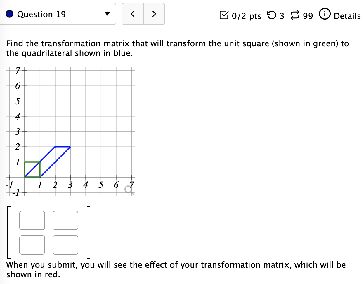 Solved Find the transformation matrix that will transform | Chegg.com