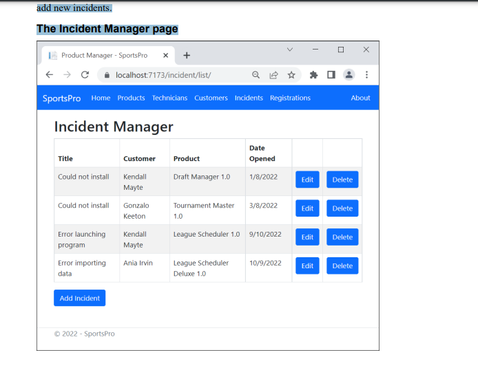 Solved Develop a Mvc CodeManage customers and Manage | Chegg.com