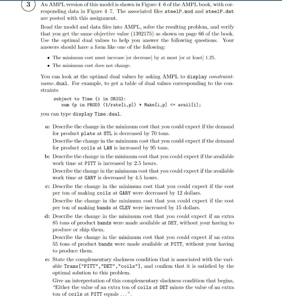 An AMPL version of this model is shown in Figure 4-6 | Chegg.com