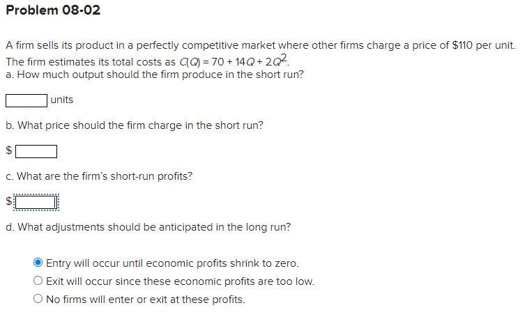 Solved A firm sells its product in a perfectly competitive | Chegg.com Solved A firm sells its product in a perfectly competitive | Chegg.com
