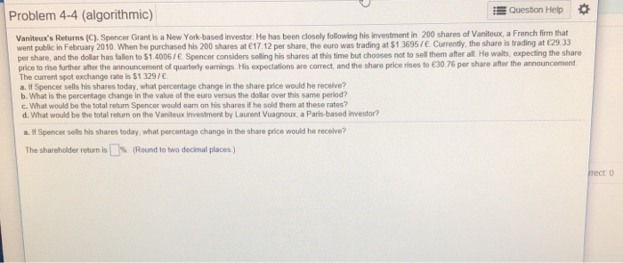 Problem 4-4 (algorithmic) Quest on Help * Vaniteux's | Chegg.com