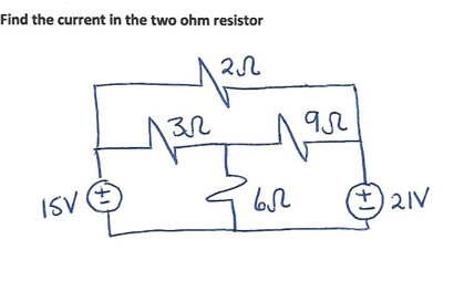 Solved Find the current in the two ohm resistor 2012 Br nar | Chegg.com