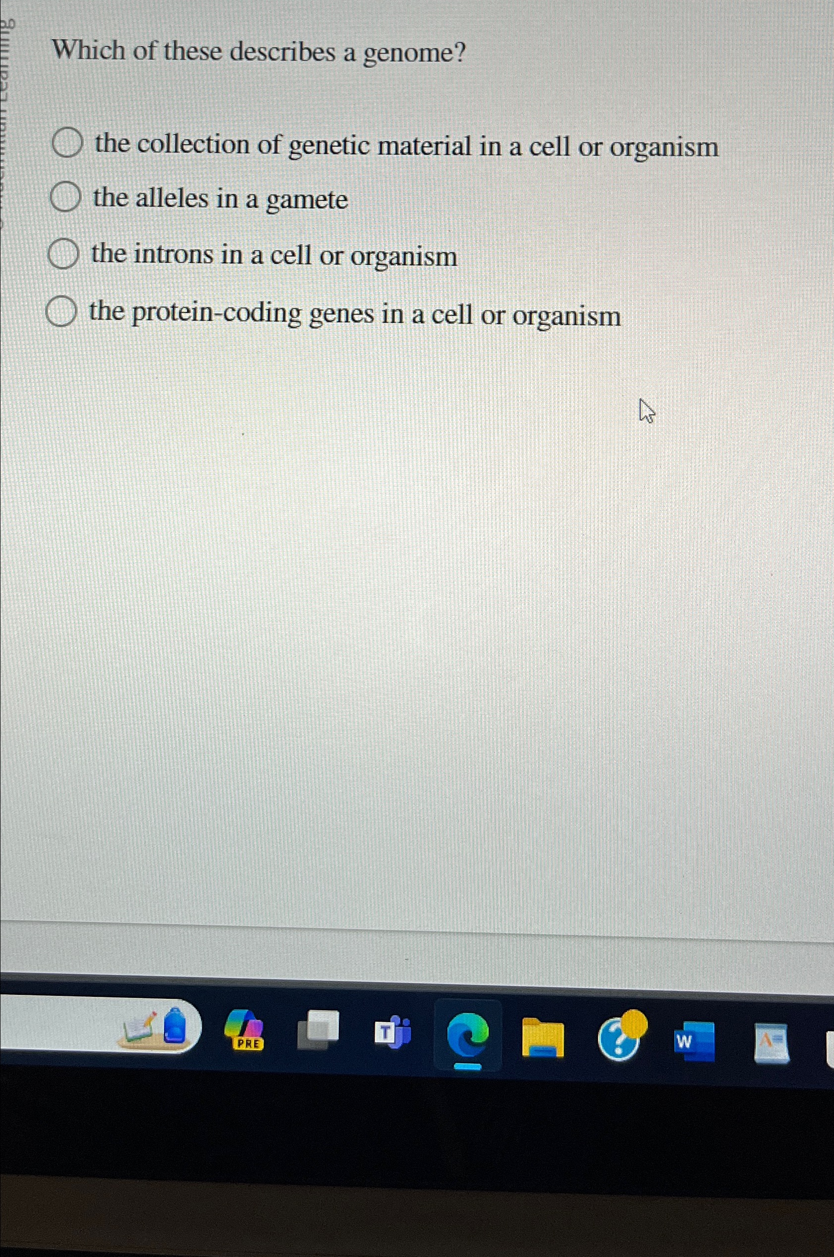 Solved Which of these describes a genome?the collection of | Chegg.com