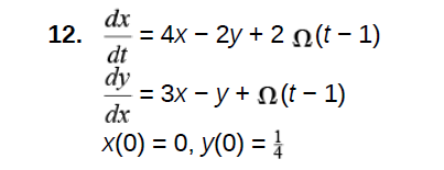 solve system of ODE's using Laplace Transforms and | Chegg.com