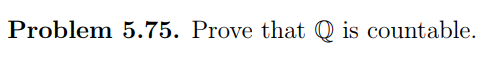 Solved Problem 5.75. Prove that Q is countable. | Chegg.com