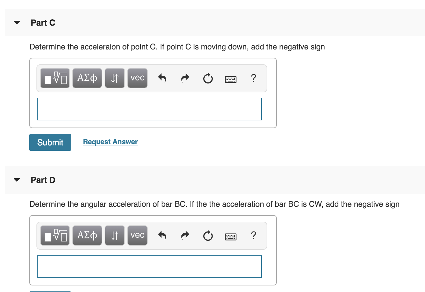 Solved Use for your calculations: Angular velocity bar AB | Chegg.com