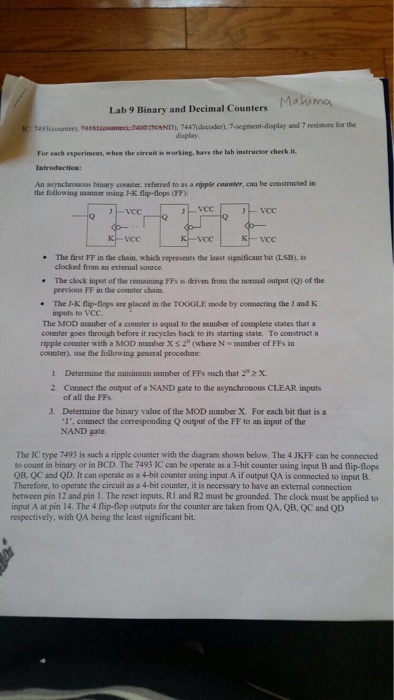 Fig 112 IC Type 7493 Ripple Counter 1. Binary | Chegg.com