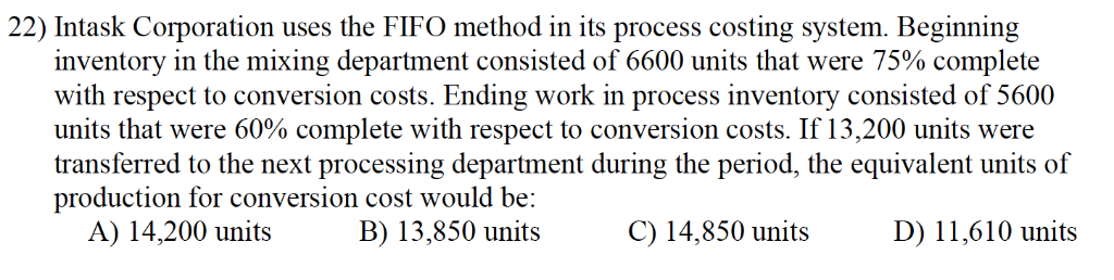 Solved 20) Overboard Corporation uses the FIFO method in its | Chegg.com