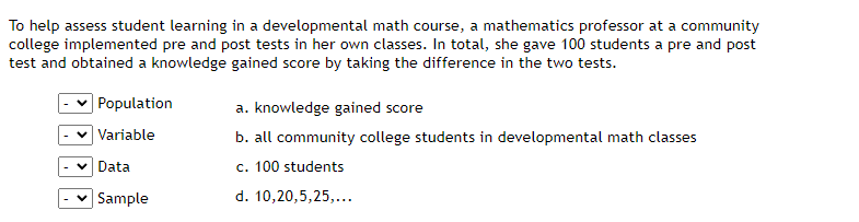 Solved To help assess student learning in a developmental | Chegg.com