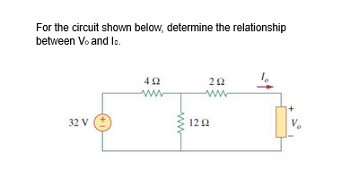Solved For the circuit shown below, determine the | Chegg.com