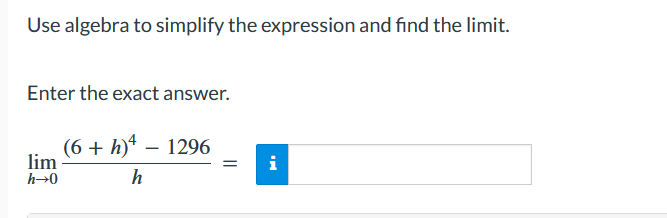Solved Use algebra to simplify the expression and find the | Chegg.com