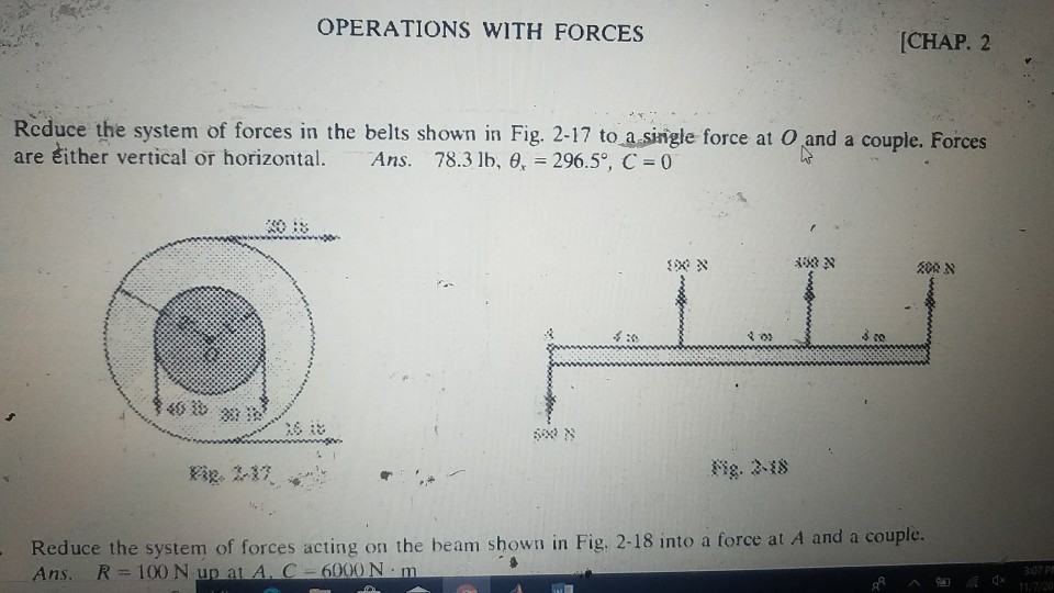 Solved OPERATIONS WITH FORCES [CHAP. 2 Reduce the system of | Chegg.com