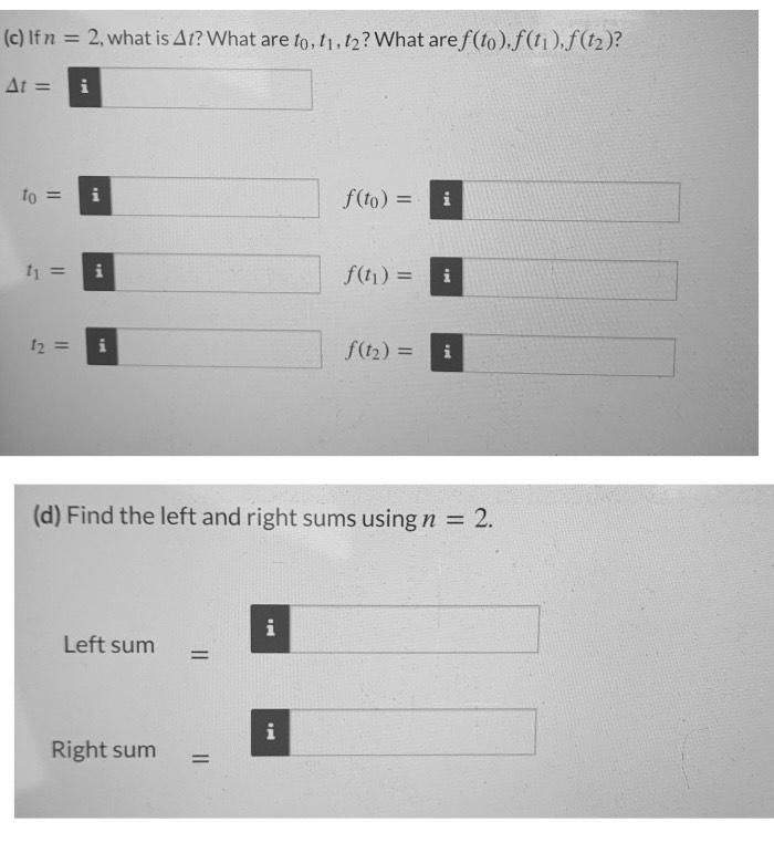 Solved Use the expressions for left and right sums and the | Chegg.com
