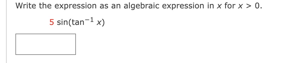 Solved Write the expression as an algebraic expression in x | Chegg.com