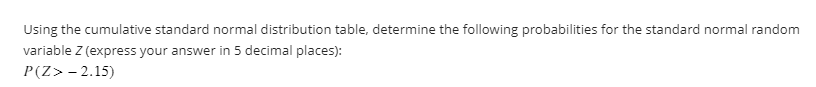 Solved Using the cumulative standard normal distribution | Chegg.com