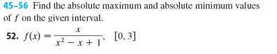 Solved 45-56 Find the absolute maximum and absolute minimum | Chegg.com